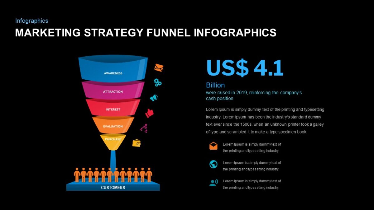 Dark Theme Free Funnel Powerpoint Template - SlideKit Dark Theme Free Funnel Powerpoint Template - SlideKit