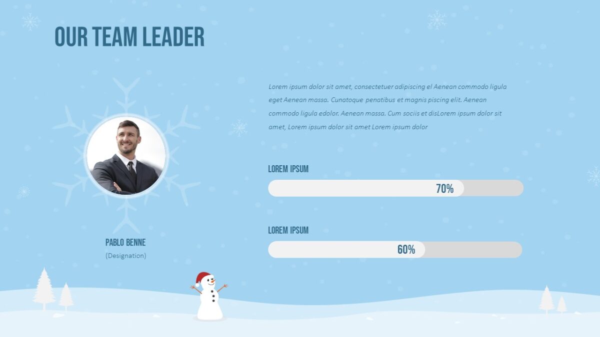 Free Winter Google Slides Themes Team Leader Introduction Slide - SlideKit Free Winter Google Slides Themes Team Leader Introduction Slide - SlideKit