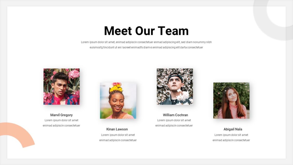 Spring Google Slides Template Meet Our Team Slide - SlideKit Spring Google Slides Template Meet Our Team Slide - SlideKit