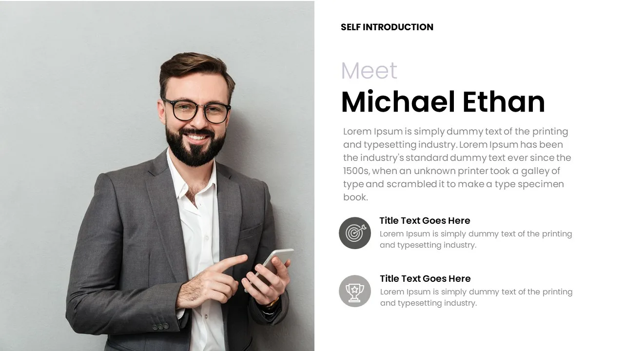 Self Introduction PowerPoint Template And Google Slides SlideKit