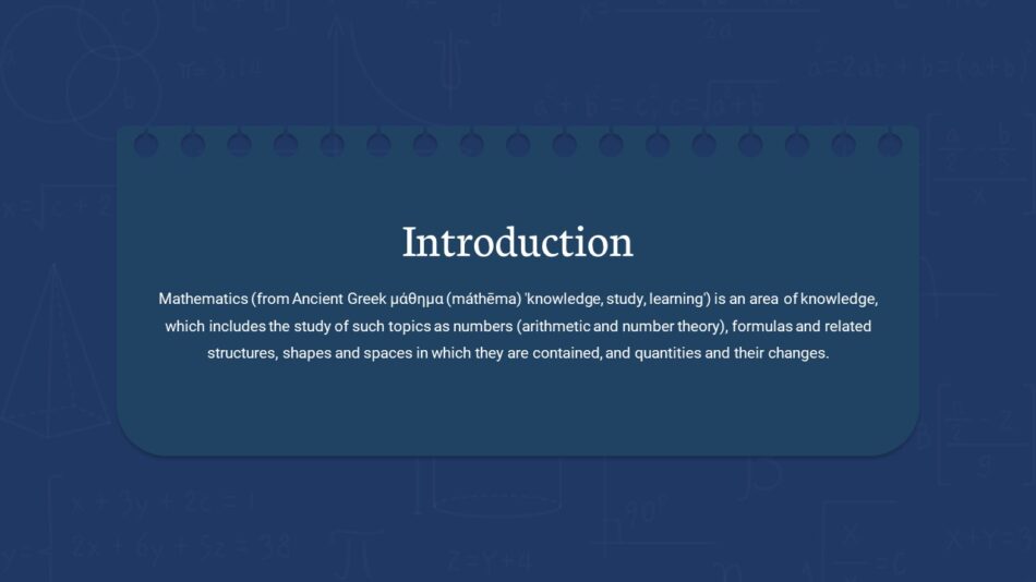 Math Google Slides Template Introduction Slide - SlideKit