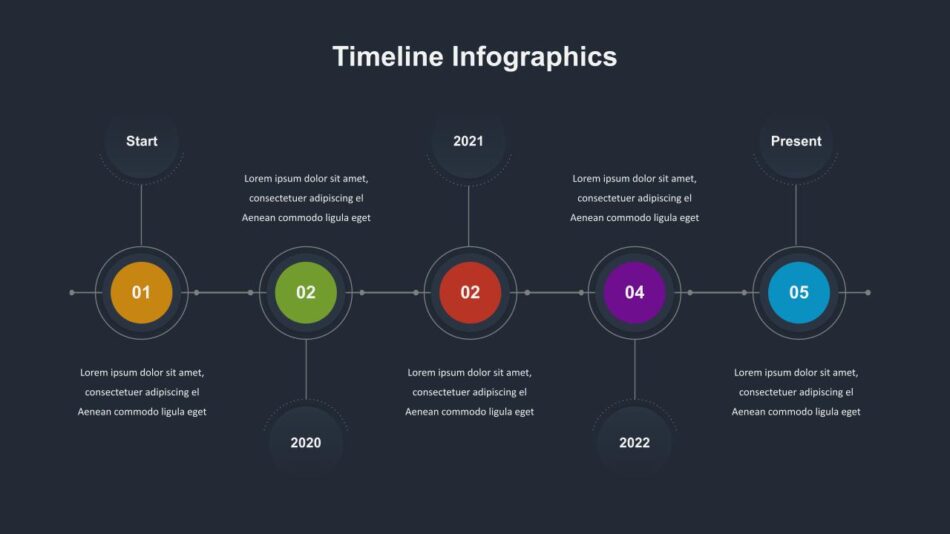 Dark Theme Timeline Slide for Presentations - SlideKit