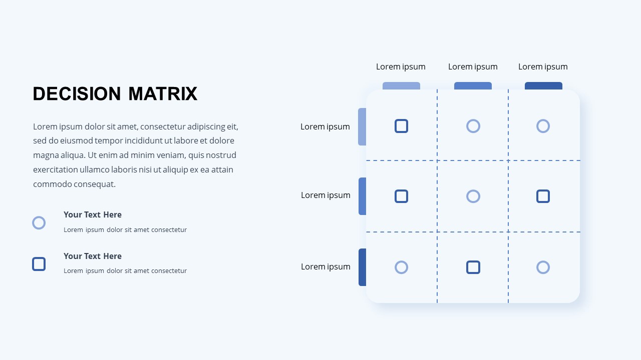 3x3 Decision Matrix Template for Google Slides - SlideKit 3x3 Decision Matrix Template for Google Slides - SlideKit