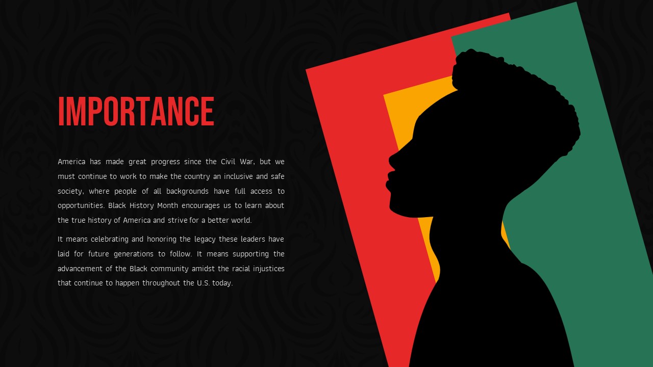 Importance Of Black History Month Presentation Template SlideKit