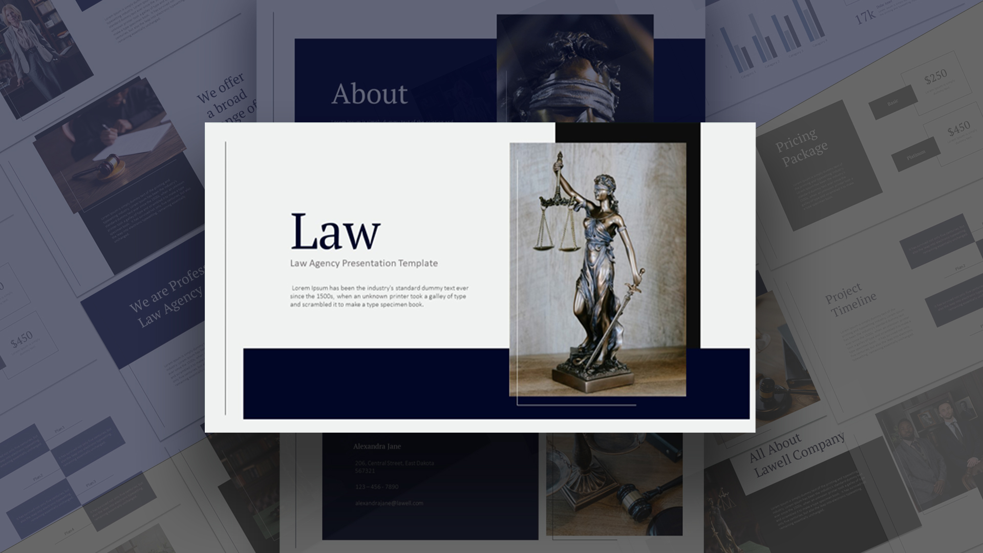Law Google Slides Template Cover Slide SlideKit