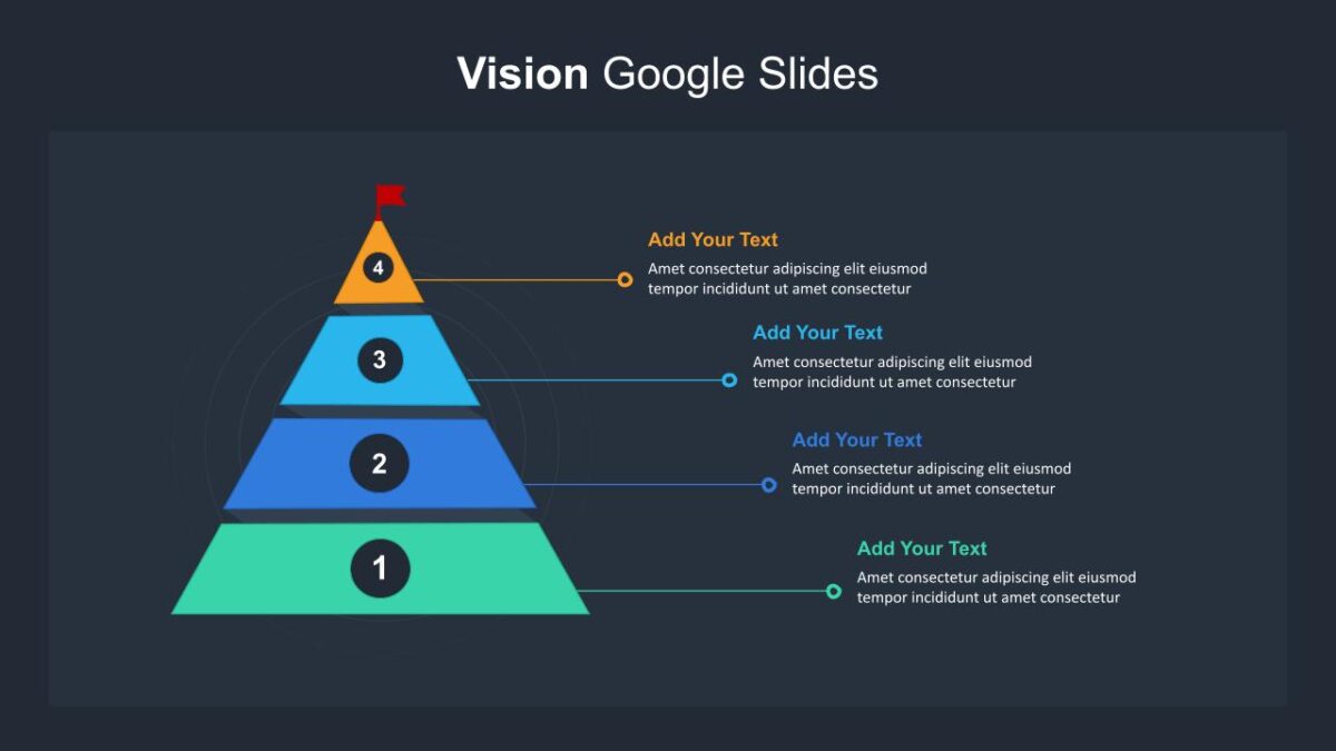 4 Step Vision Slide Template - SlideKit