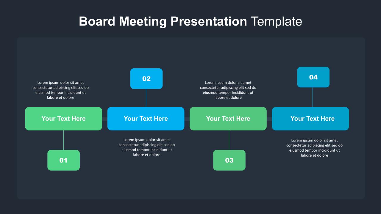 4 Steps Board Meeting Presentation Template - SlideKit