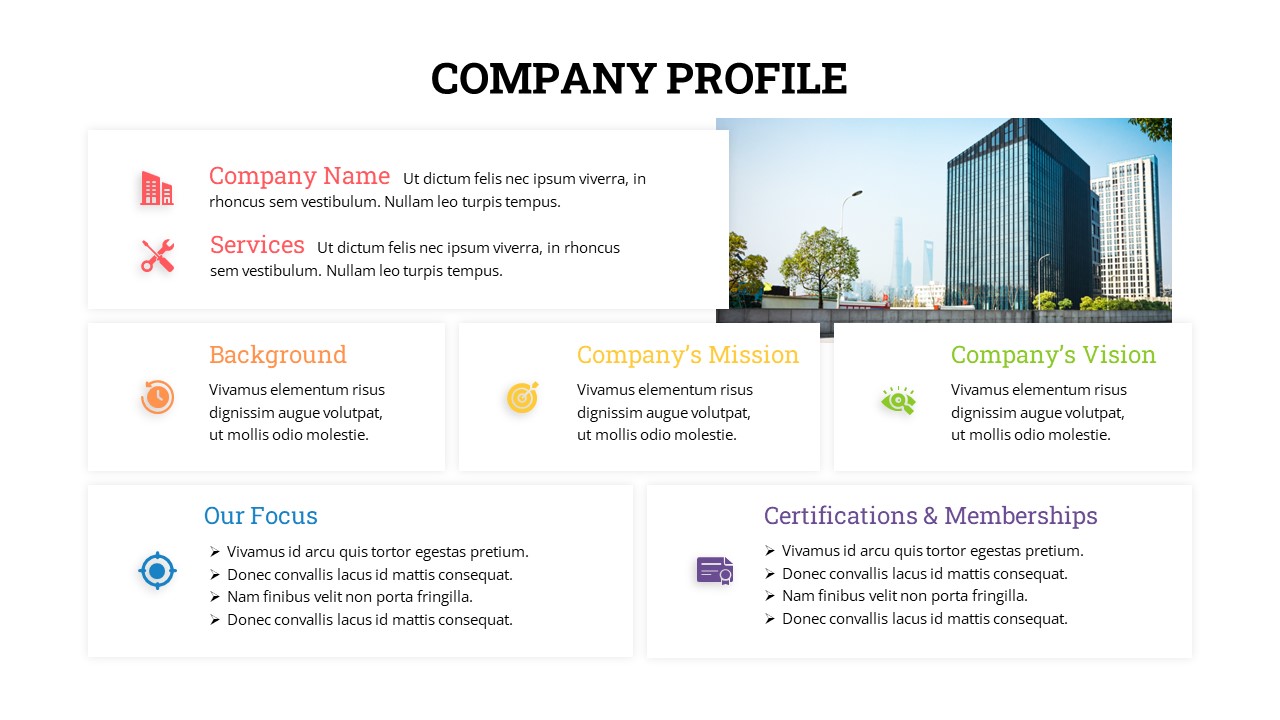 Company Profile PowerPoint Presentation Template SlideKit