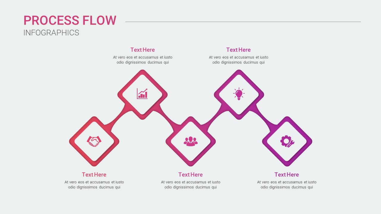 Zig-Zag Process Flow Presentation Template - SlideKit