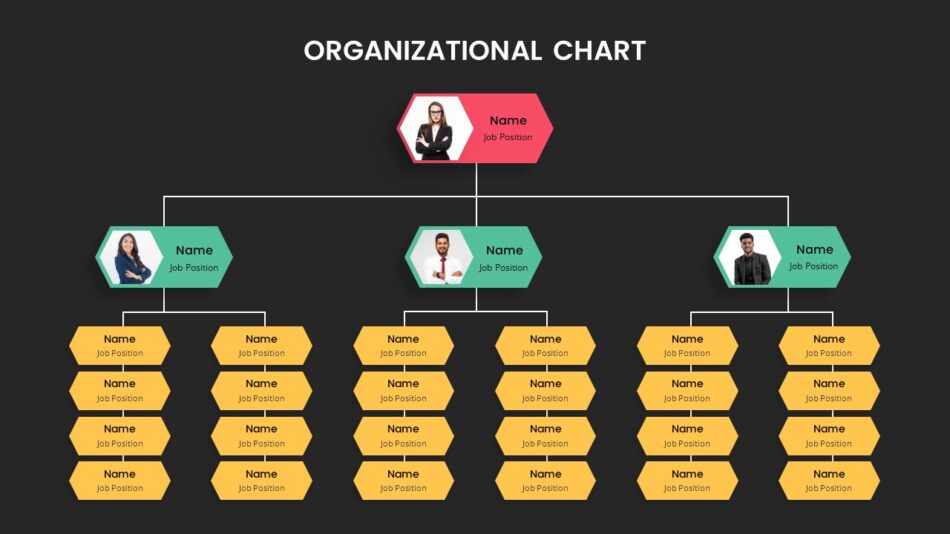 Dark Theme Org Chart Template - SlideKit
