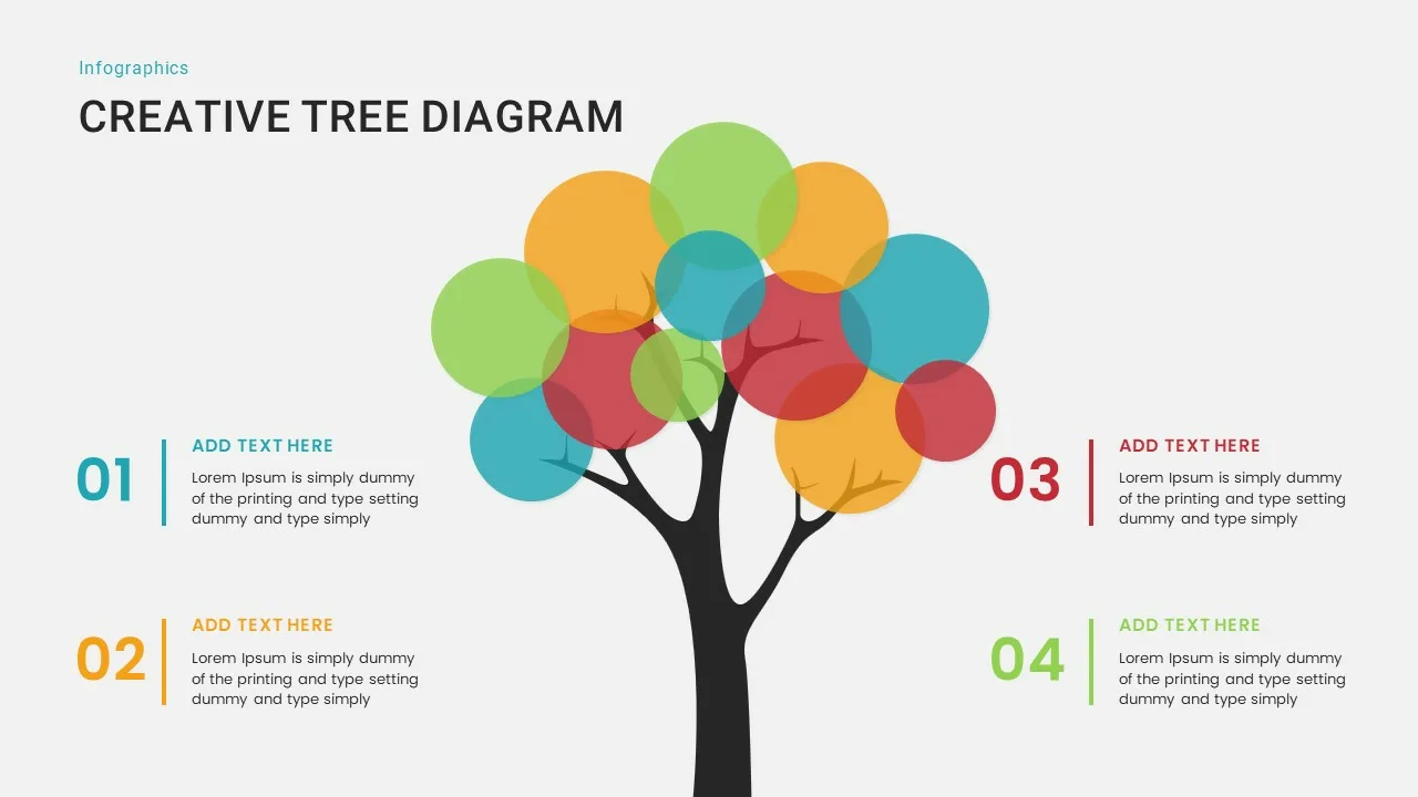 Attractive Tree Diagram Template SlideKit