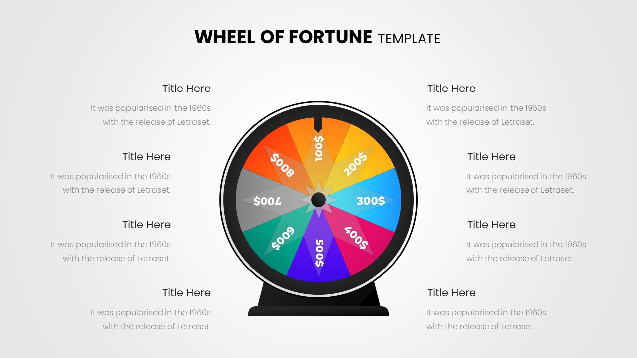 Wheel Of Fortune Game PowerPoint Template SlideKit