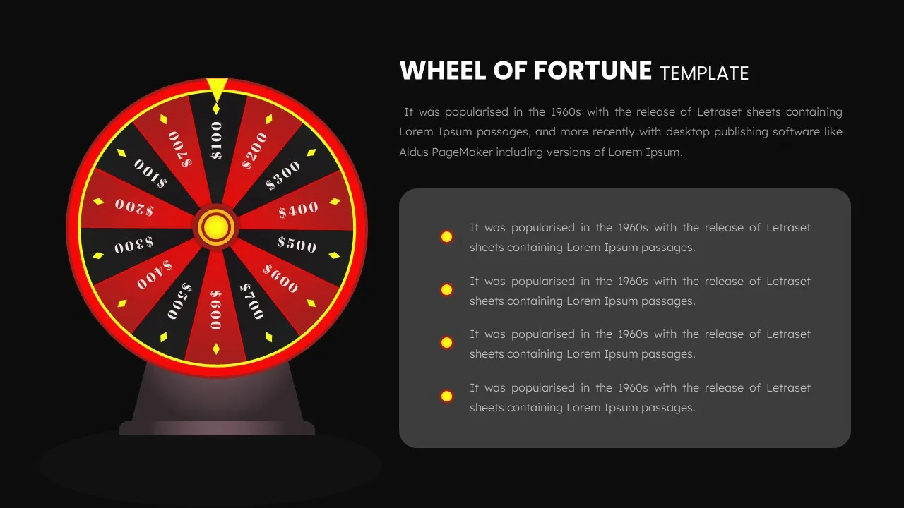 Wheel Of Fortune PowerPoint Template SlideKit