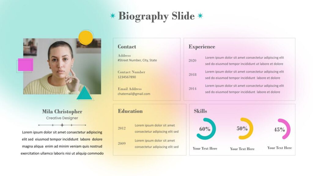 Biography Slide Template - SlideKit
