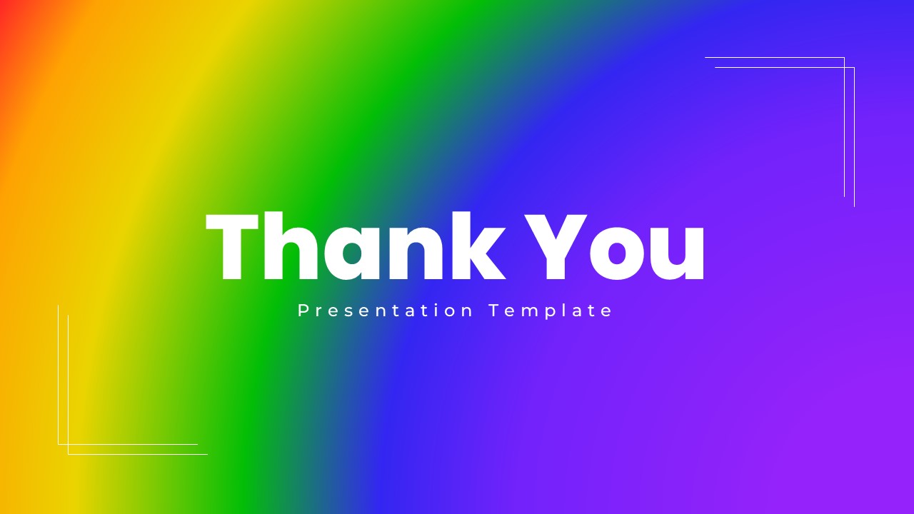 Free Rainbow Gradient Thank You PowerPoint Template - SlideKit Free Rainbow Gradient Thank You PowerPoint Template - SlideKit