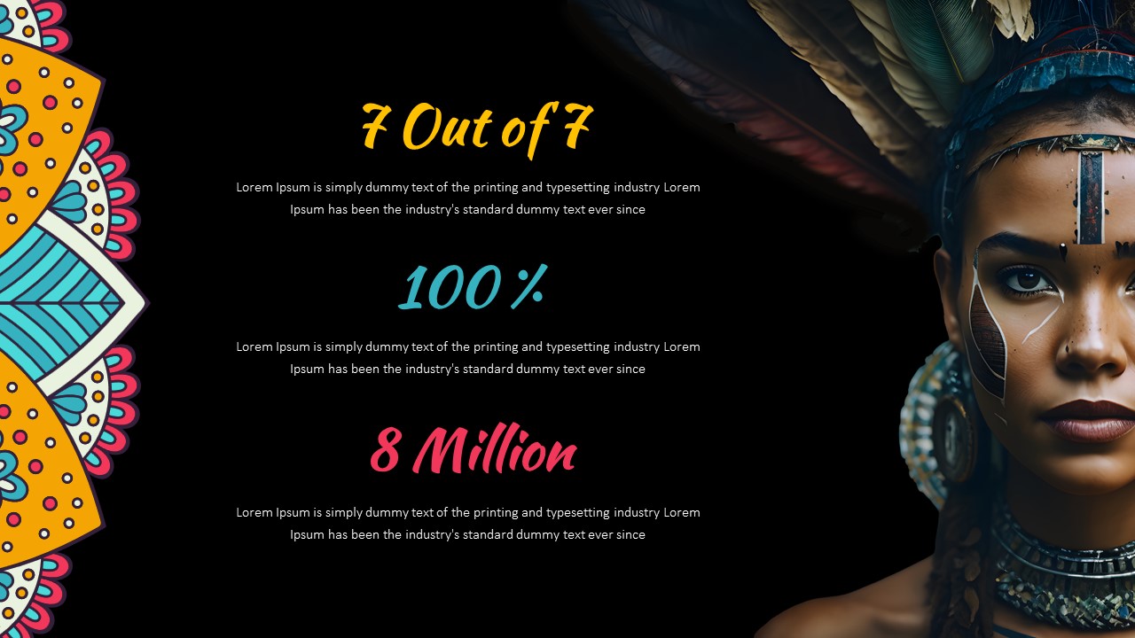 Free Tribal Colorful Pattern Theme PowerPoint & Google Slides Template - SlideKit