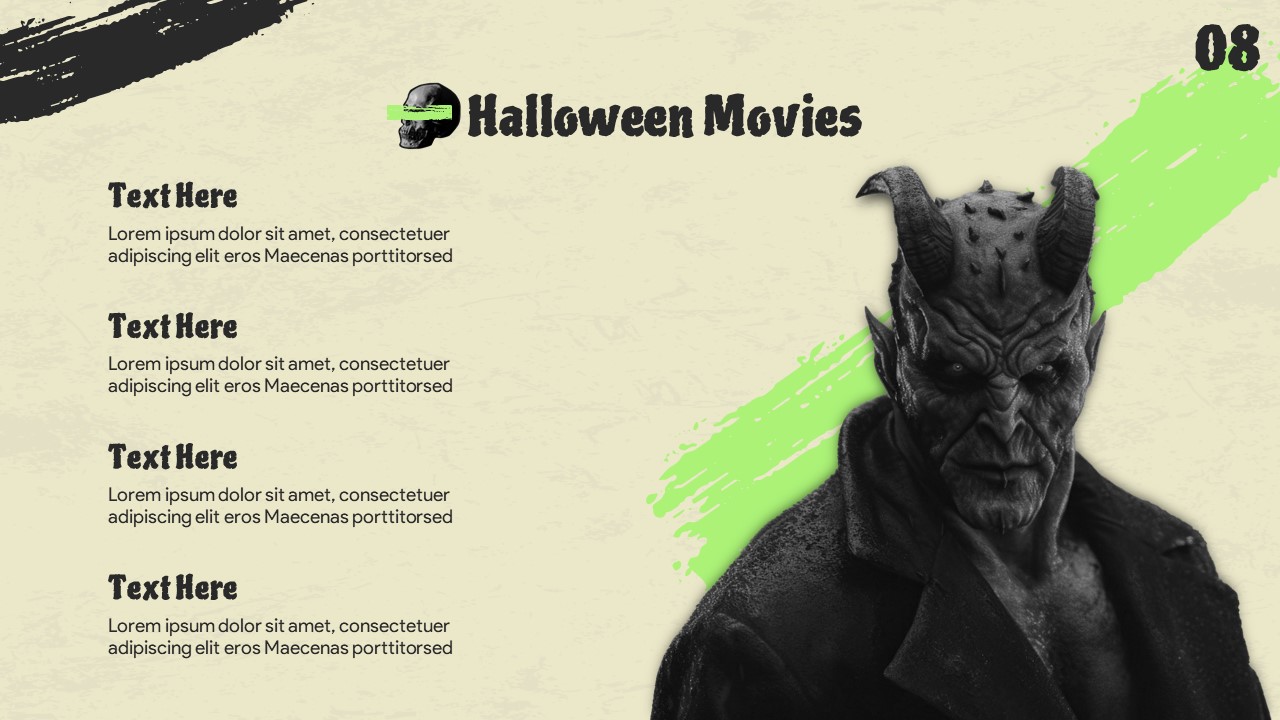 Halloween Movie Presentation Slide Template - SlideKit