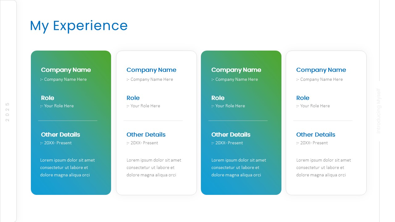 My Experience Slide For Professional Self Introduction Presentation ...