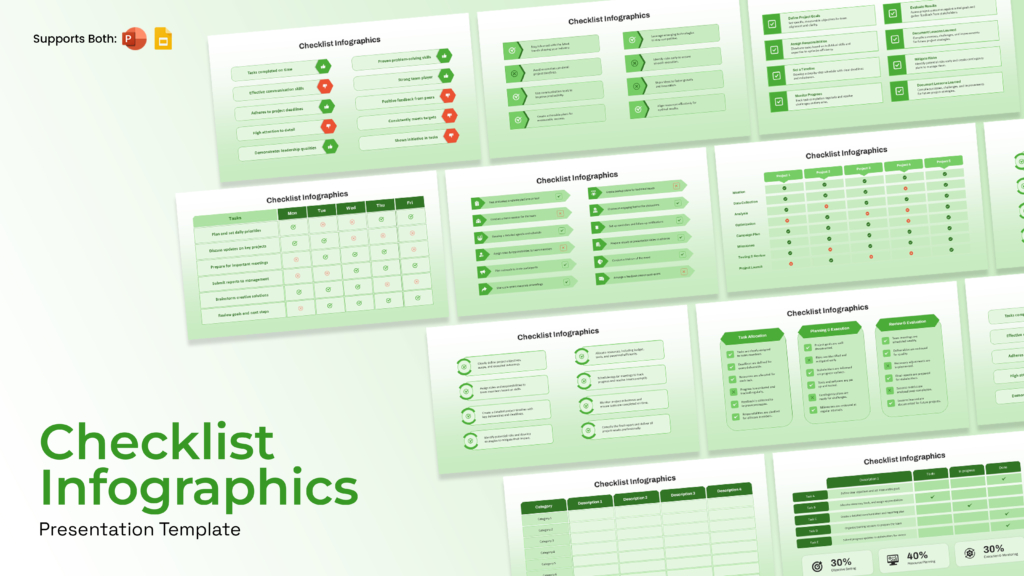 Multiple Checklist Templates for PowerPoint and Google Slides - SlideKit