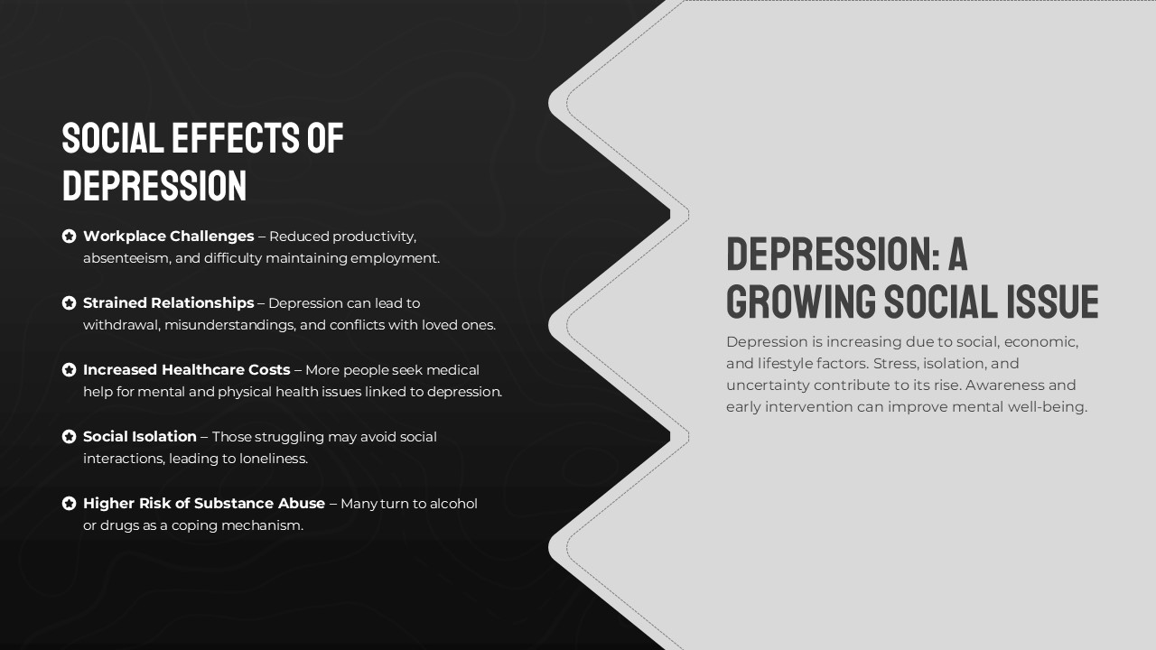 Social Effects of Depression Presentation Template for PowerPoint and ...