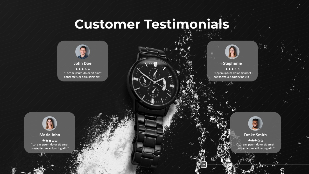 Customer Testimonial PowerPoint and Google Slides Template - SlideKit