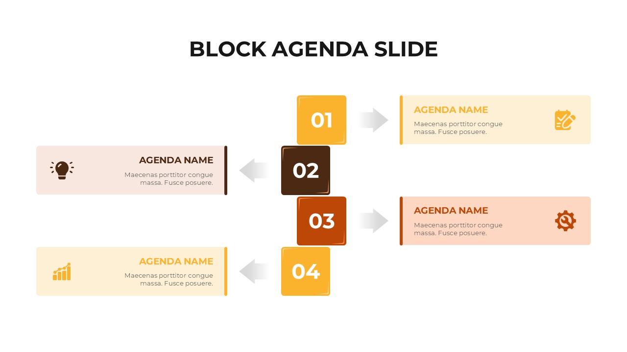 Block Agenda Slide Template - SlideKit