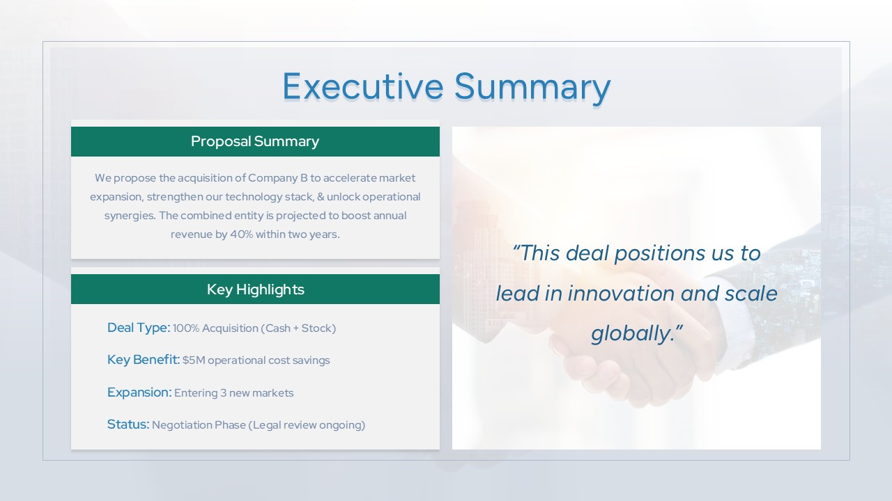 Mergers and Acquisitions PowerPoint Presentation Templates - SlideKit
