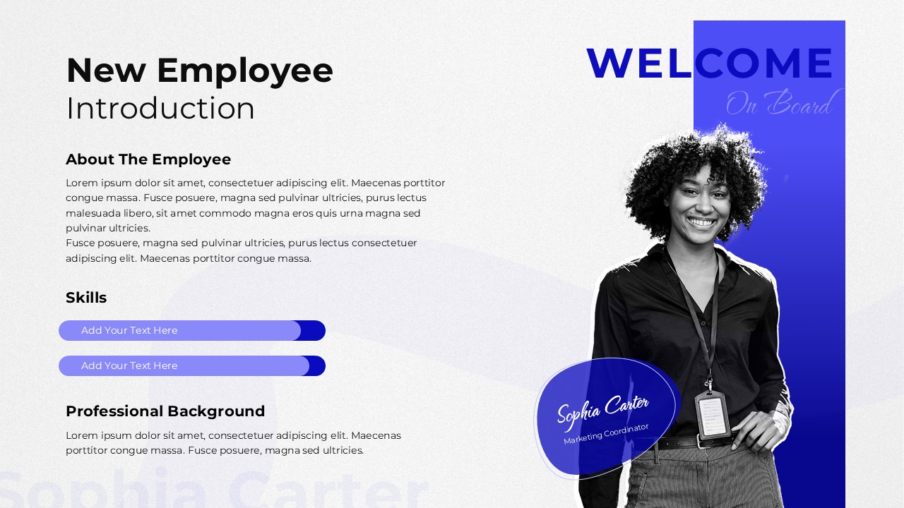 New Employee Introduction Slide For PowerPoint Google Slides SlideKit