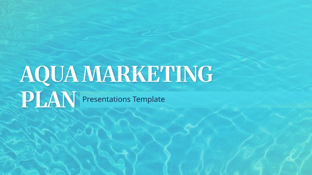 Free Aqua Marketing Plan PowerPoint & Google Slides Template