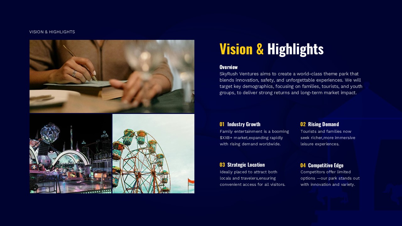 Amusement Park Business Plan Template for PPT & Google Slides